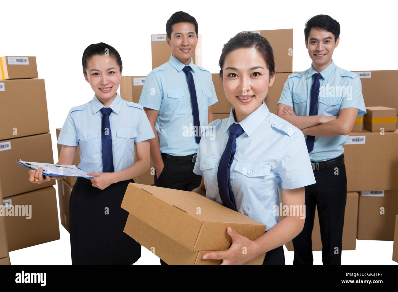 Logistics warehouse staff photo Stock Photo - Alamy