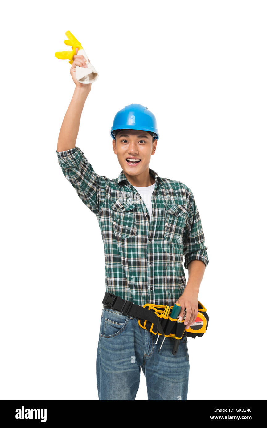 Young construction worker Stock Photo - Alamy