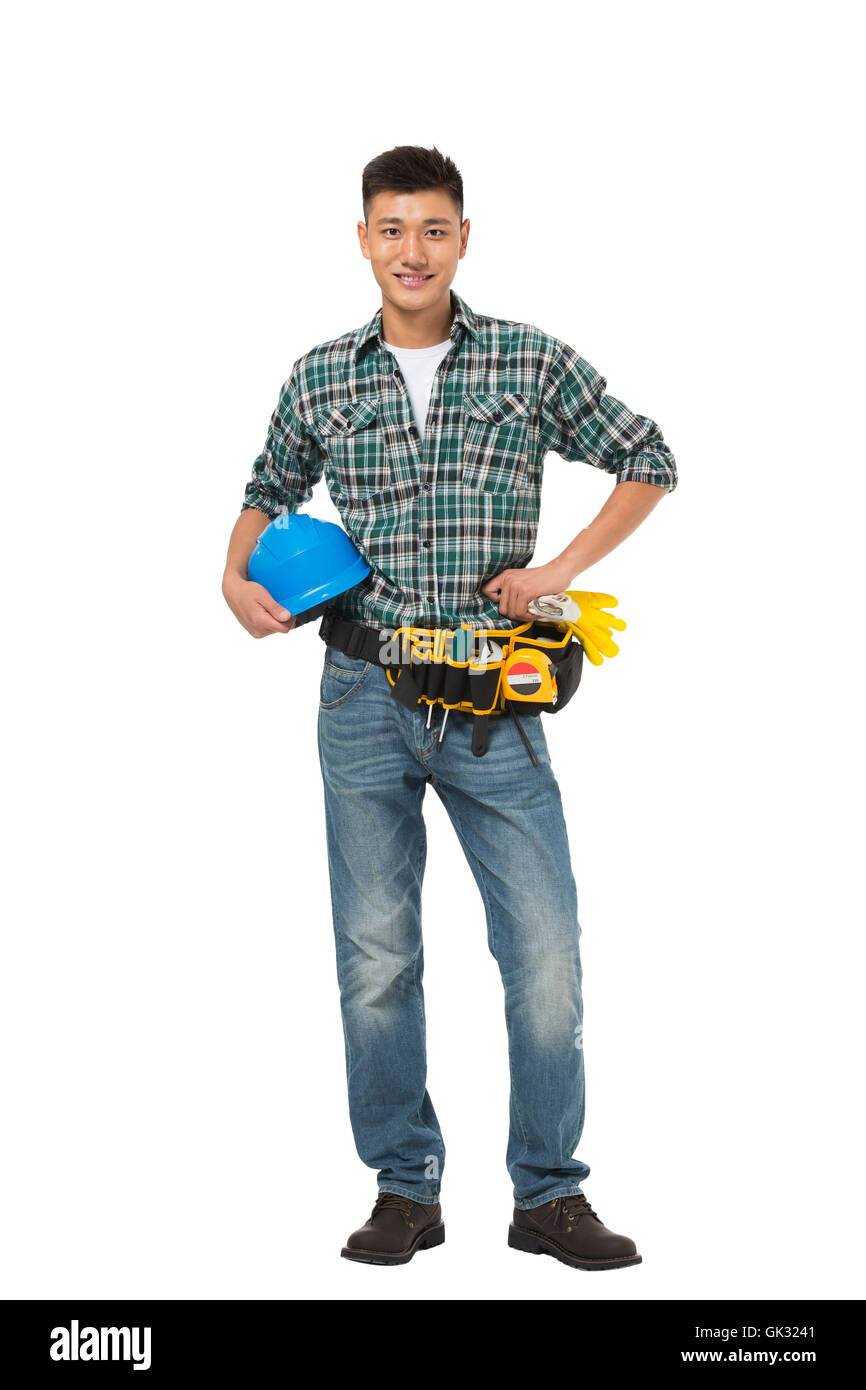 Young construction worker Stock Photo - Alamy