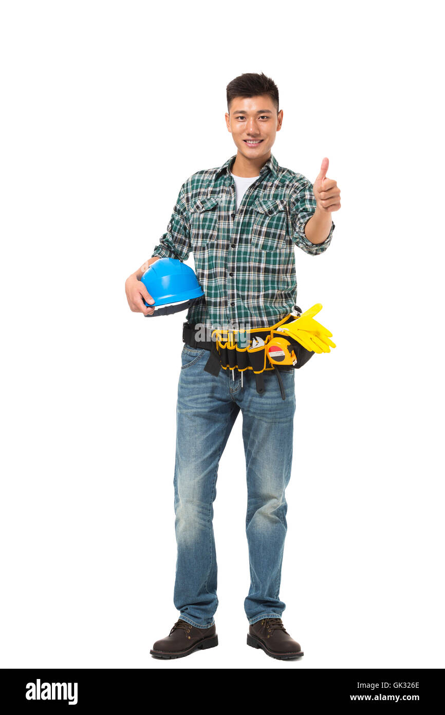 Young construction worker Stock Photo - Alamy