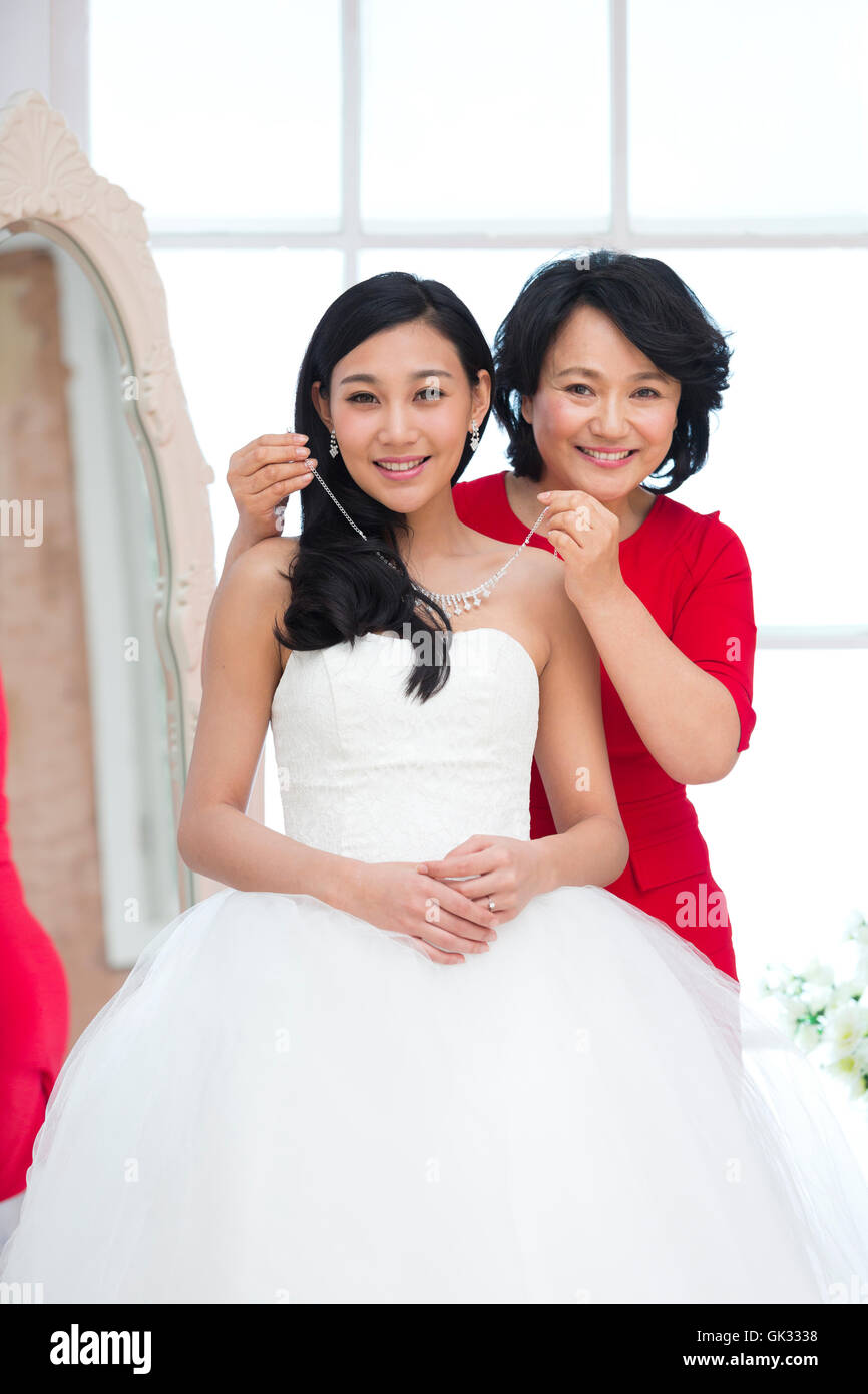 Beautiful bride and mother Stock Photo - Alamy