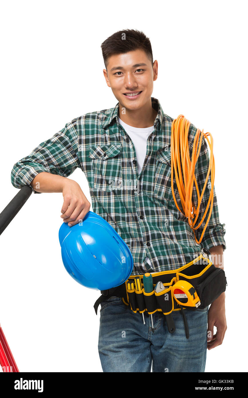 Young construction worker Stock Photo - Alamy
