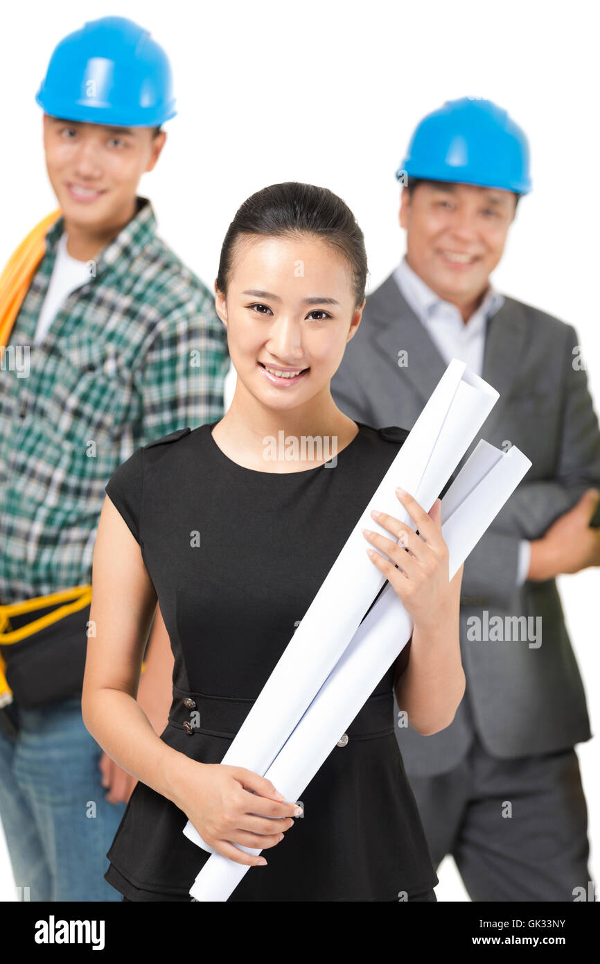 Four young engineers architects team hi-res stock photography and images - Alamy