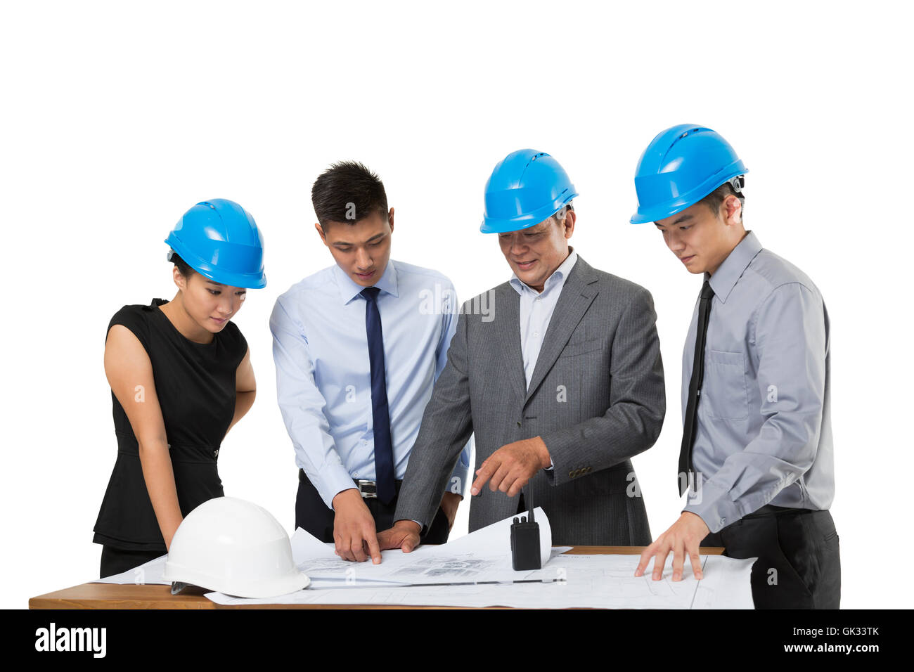 Architectural drawings design team research Stock Photo - Alamy