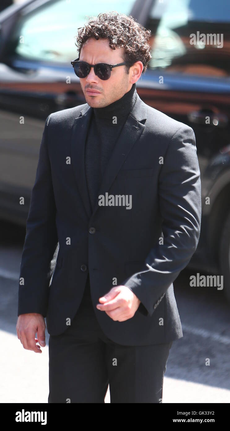 David Gest's funeral at Golder's Green Crematorium Featuring: Ryan ...