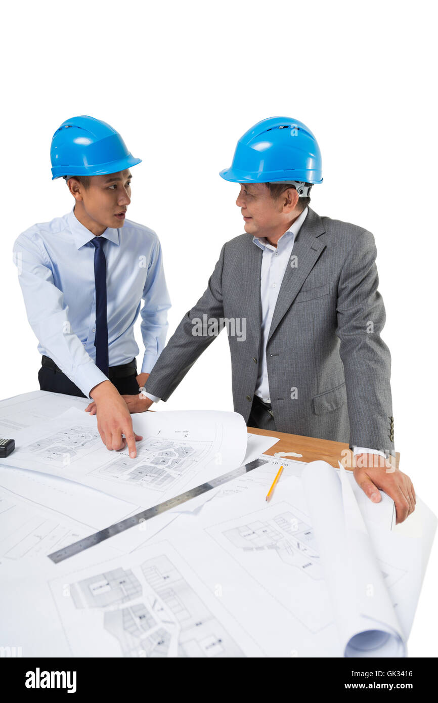 Architectural drawings design team research Stock Photo - Alamy