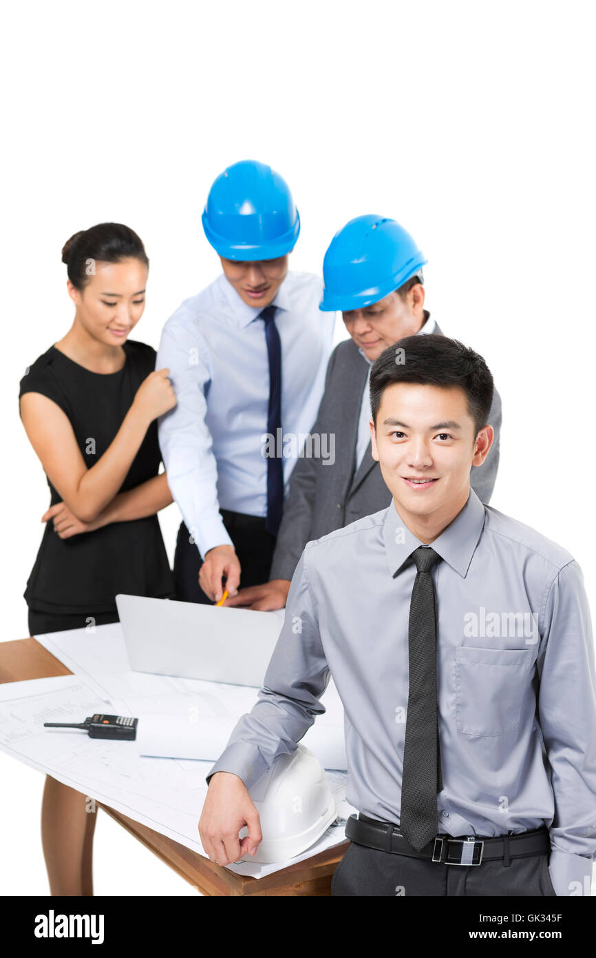 Architectural drawings design team research Stock Photo - Alamy