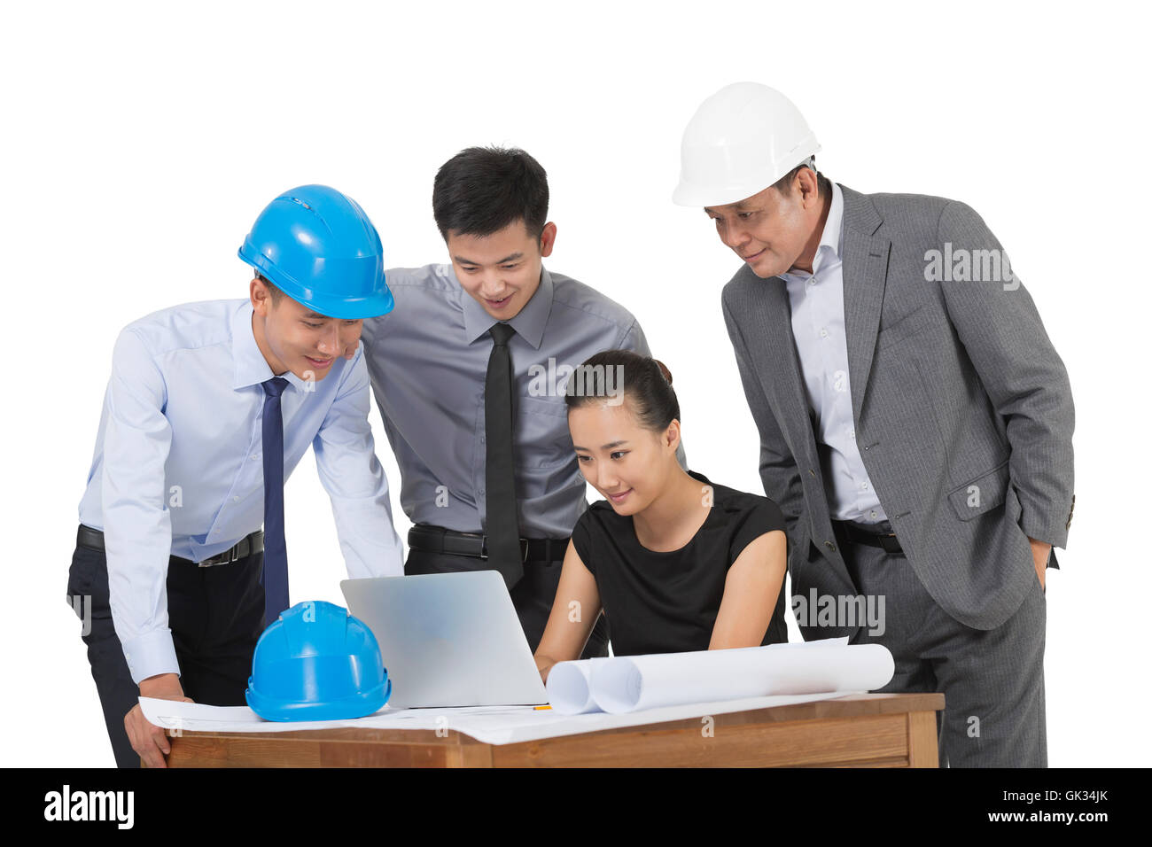 Architectural drawings design team research Stock Photo - Alamy