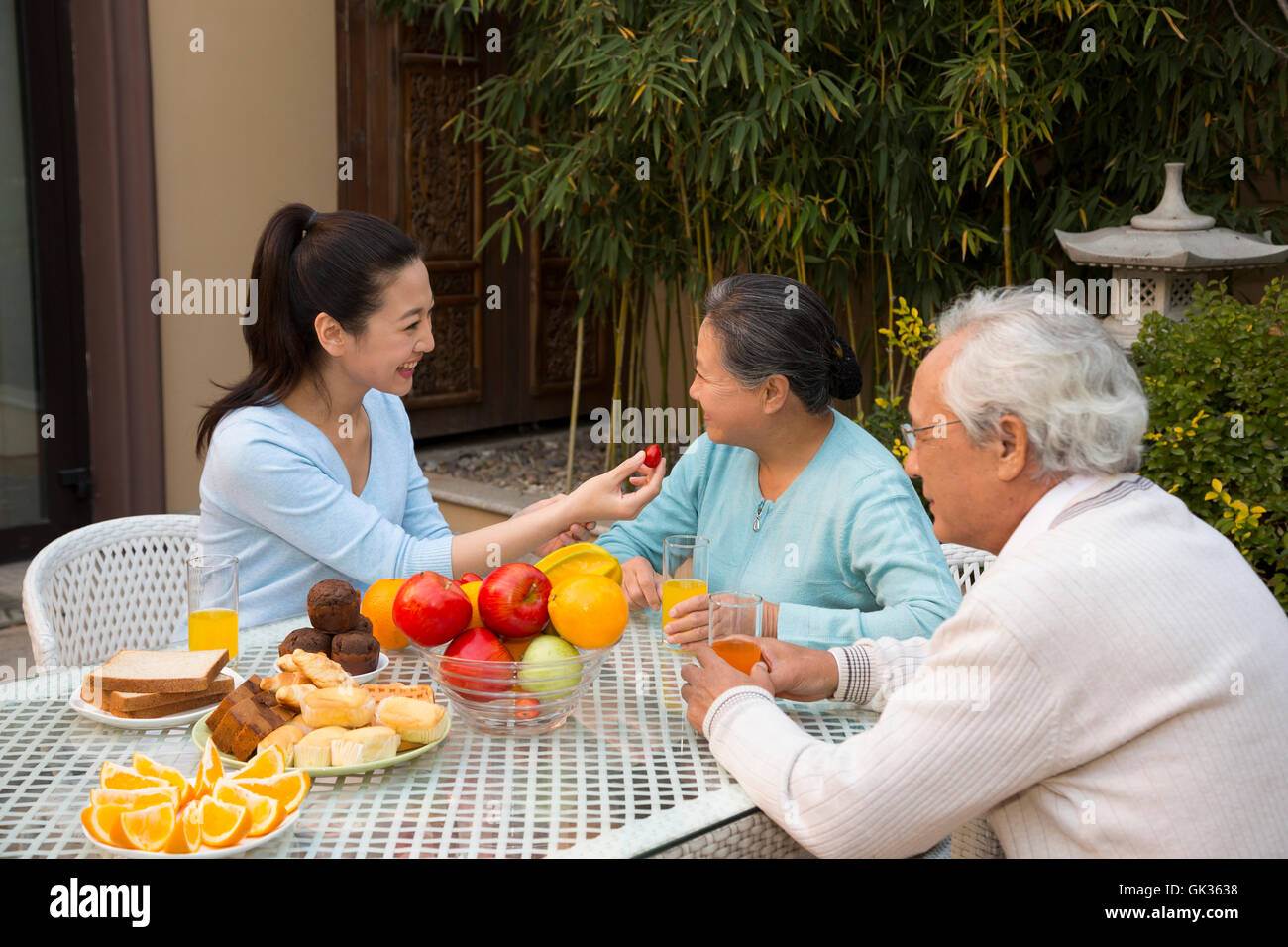 Chinese family with three grandchildren hi-res stock photography and ...
