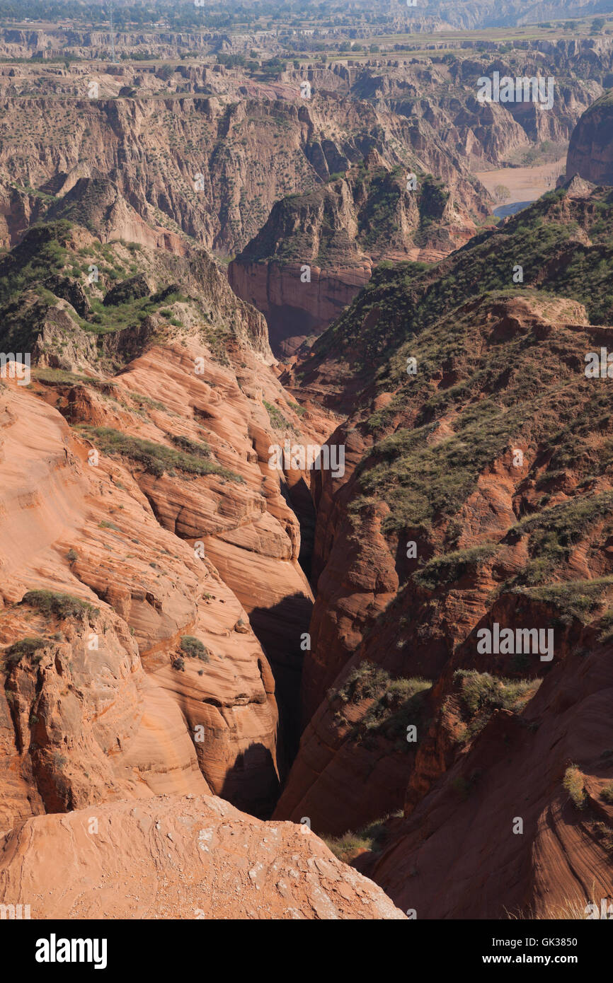 China Shaanxi Jingbian Valley of Waves Stock Photo - Alamy