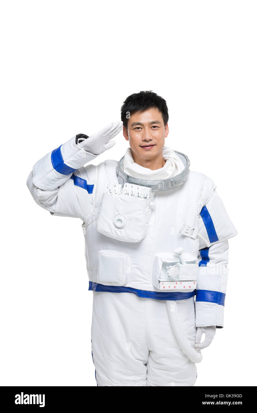 Studio shot male astronauts Stock Photo - Alamy