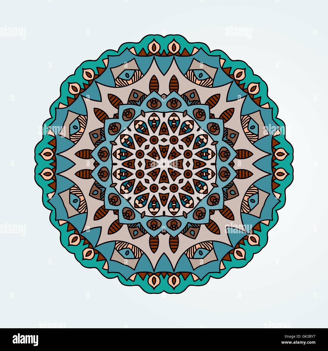 Buddhist philosophy, mandala colored Lotus pattern on the background ...