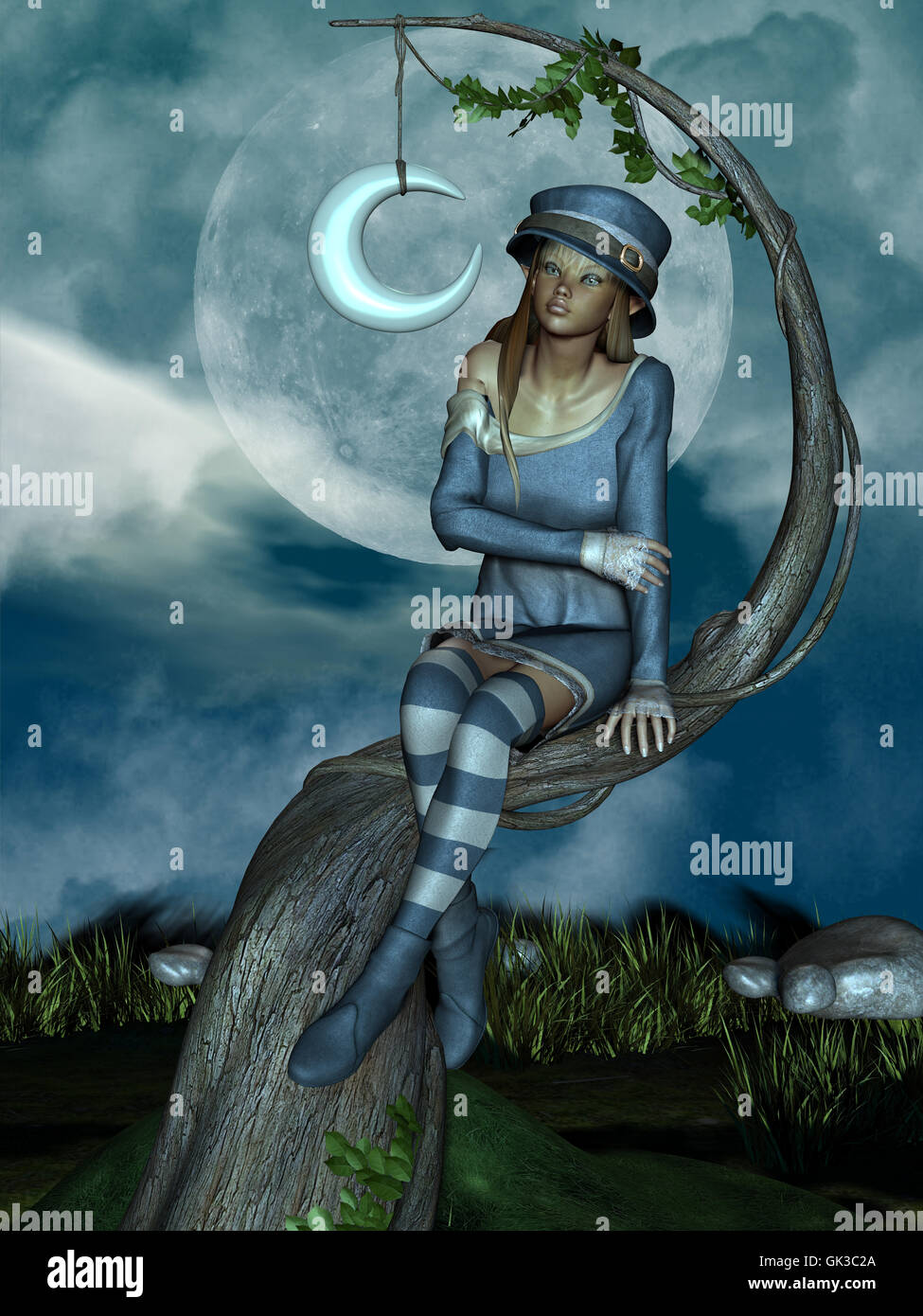 Night nighttime moon moonlight firmament hi-res stock photography and ...