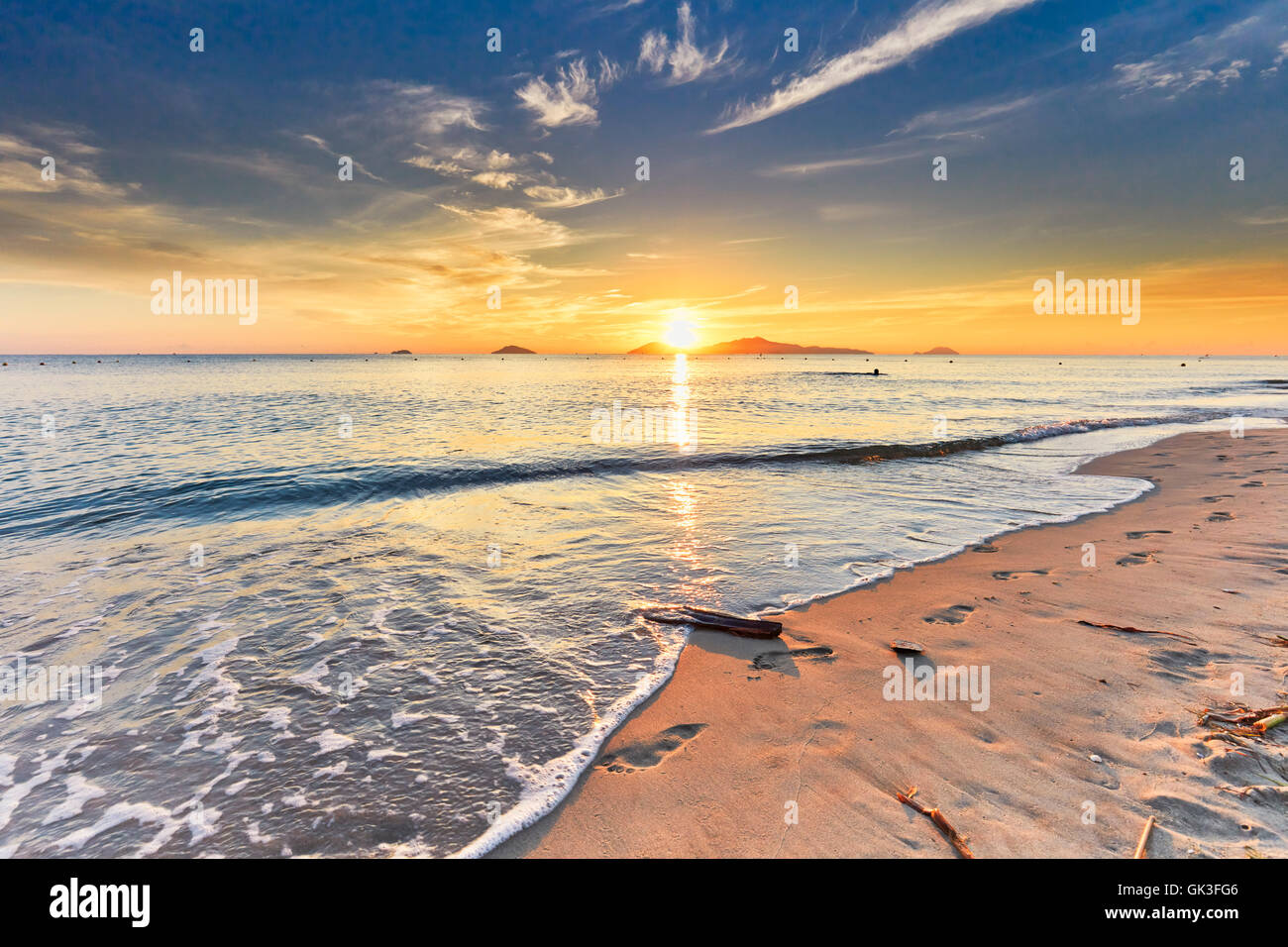 Cua Dai Beach at sunrise. Hoi An, Quang Nam Province, Vietnam Stock ...
