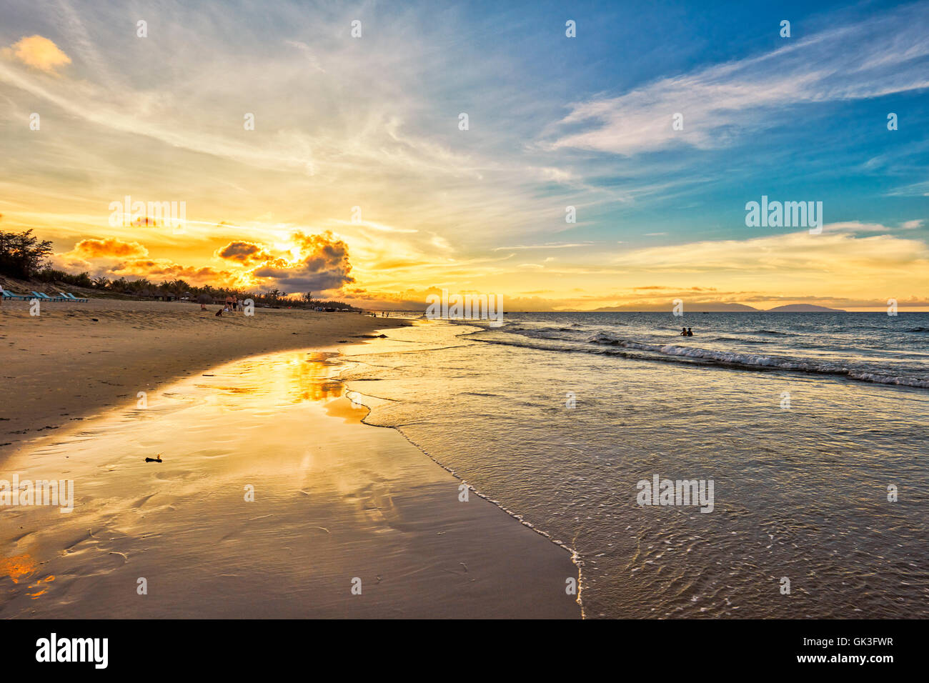 Cua Dai Beach at sunset. Hoi An, Quang Nam Province, Vietnam Stock ...