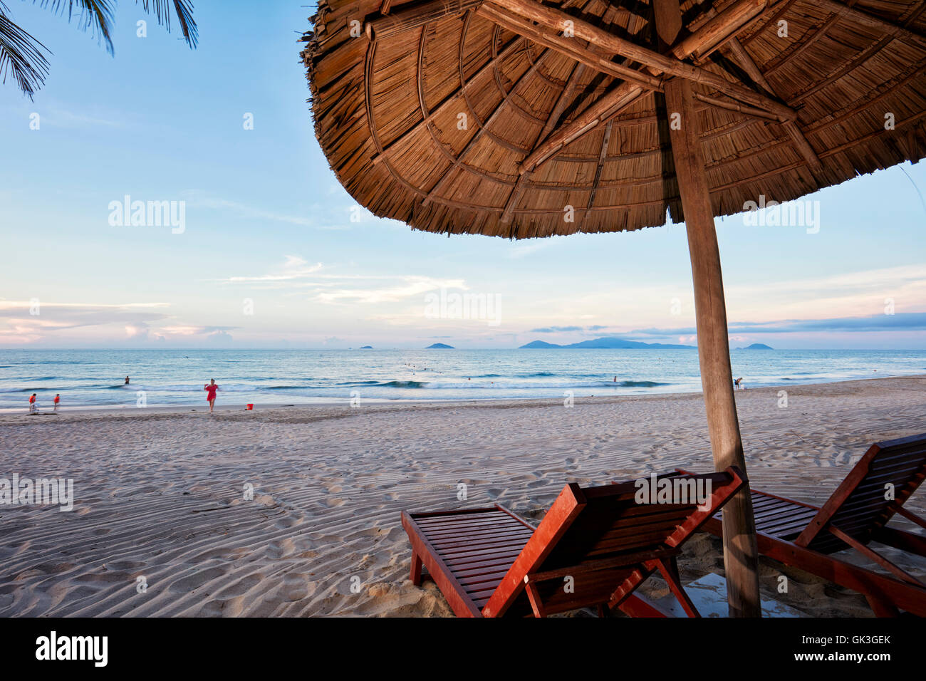 Cua Dai Beach at dusk. Hoi An, Quang Nam Province, Vietnam Stock Photo ...