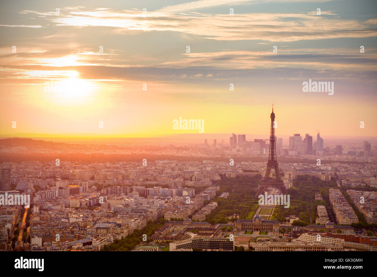 sunset paris france Stock Photo - Alamy