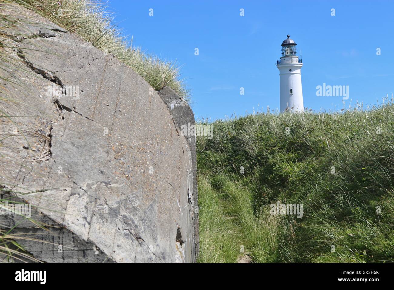 Part of an old German bunker from the Second World War, and the ...