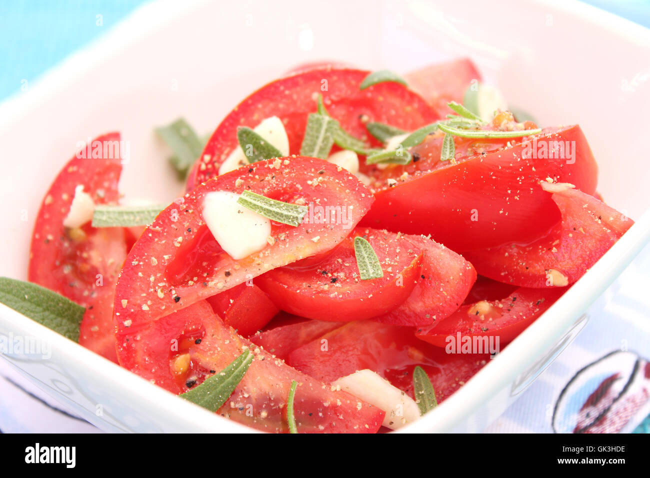 tomatoes tomatos starter Stock Photo - Alamy