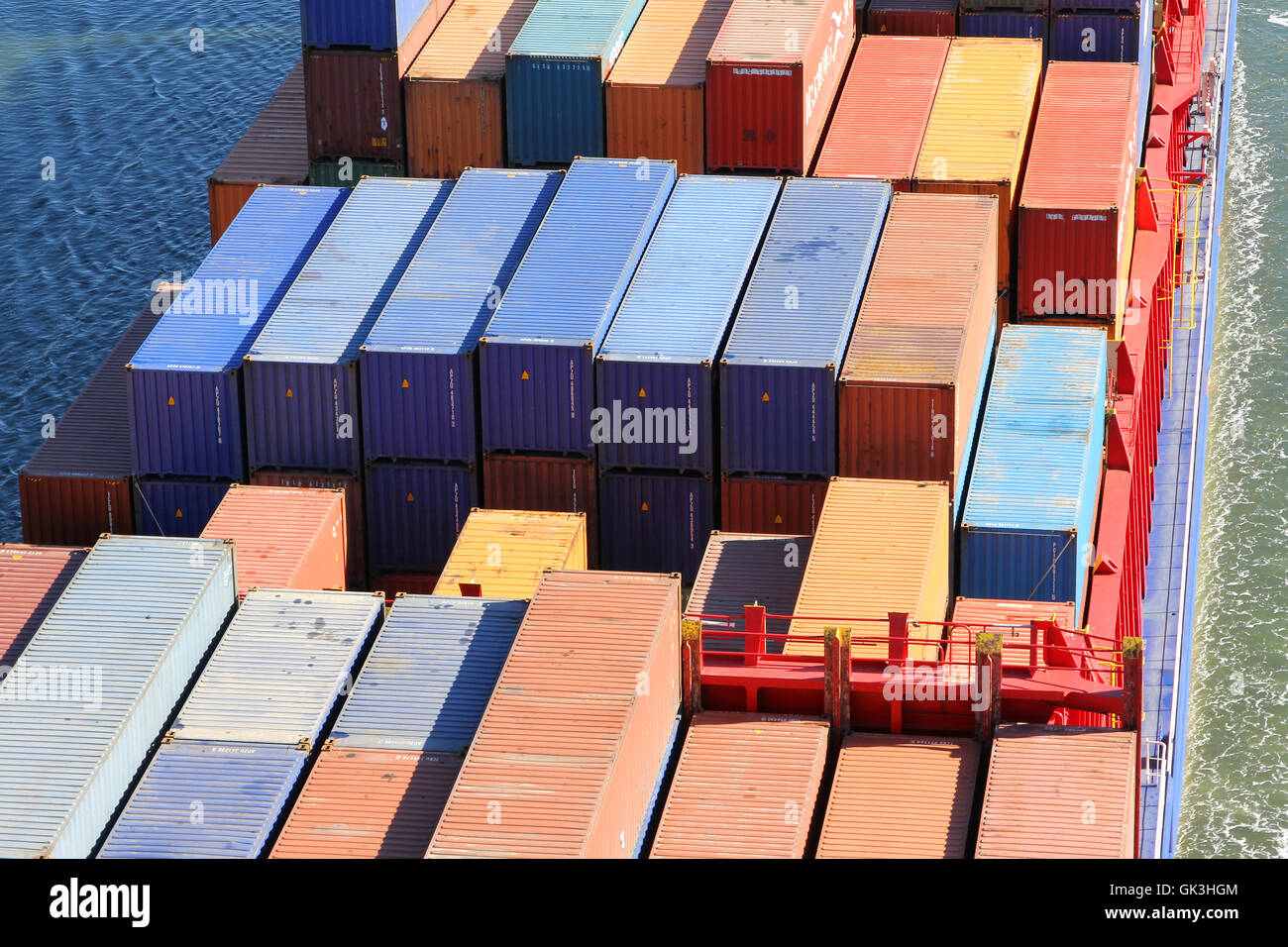 containers on a cargo ship Stock Photo - Alamy