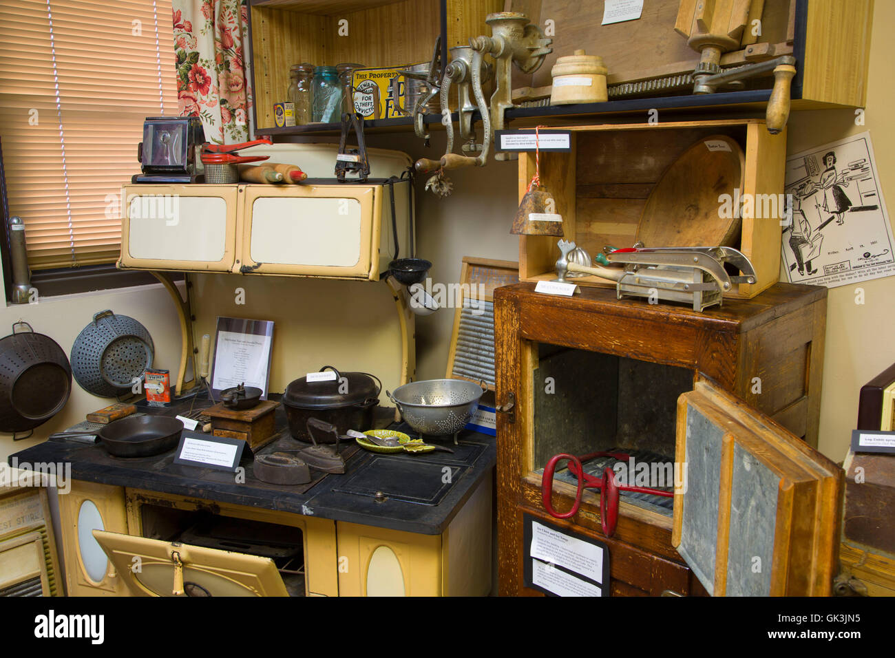Kitchen display, Post Falls Historical Society Museum, Post Falls ...