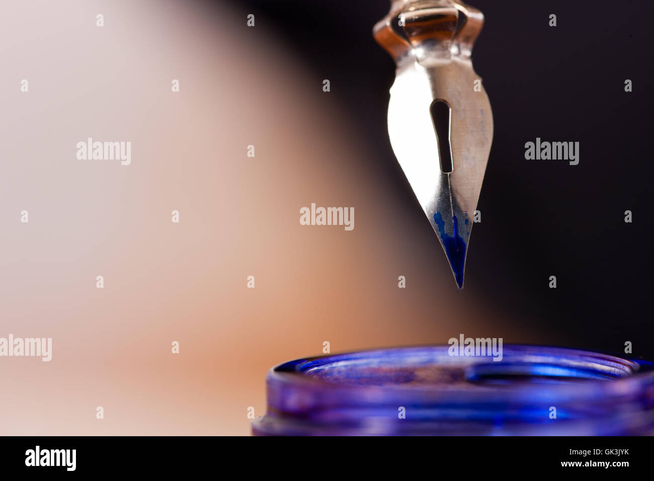 person writing a letter with pen and ink Stock Photo - Alamy