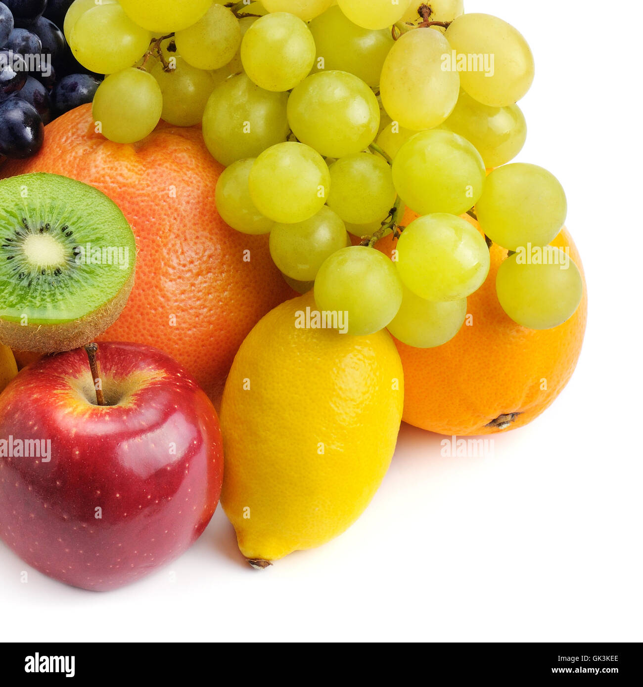 set of fruits isolated on white background Stock Photo - Alamy