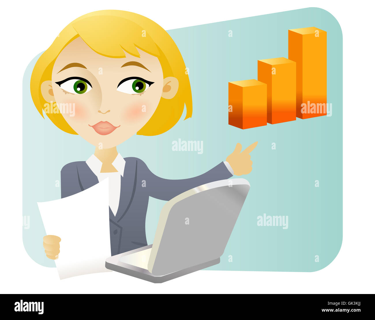 Notebook business chart statistic Cut Out Stock Images & Pictures - Alamy