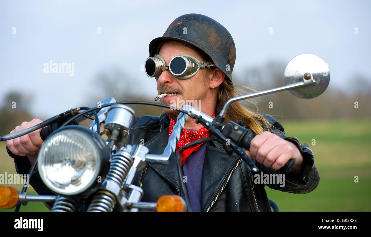 Biker smoking hi-res stock photography and images - Alamy