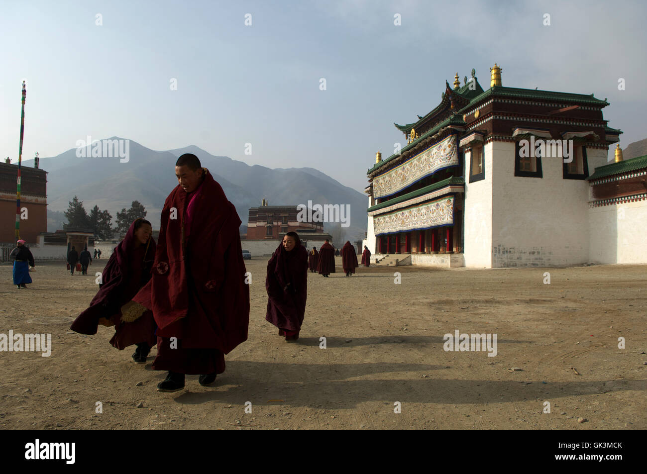 Xiahe, Gansu Province, China --- Labrang Monastery during Tibetan New ...