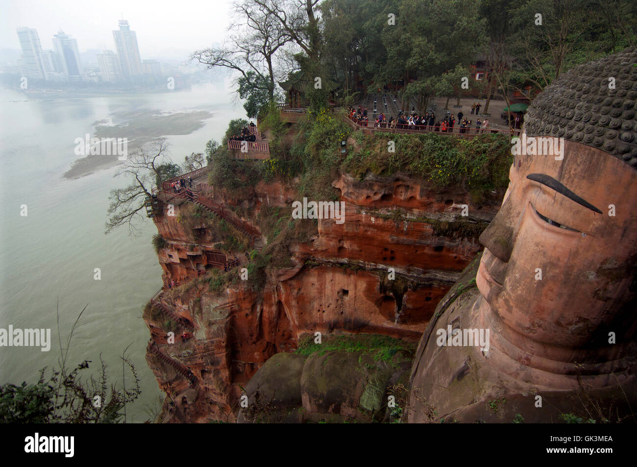 Leshan, Sichuan Province, China --- Dafo, the Giant Buddha from the ...