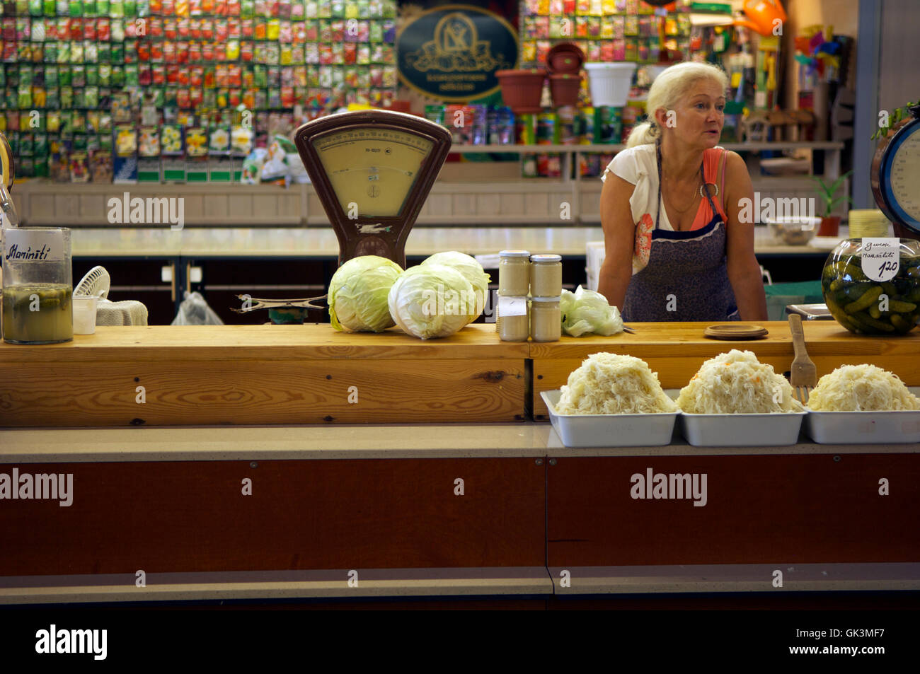 Riga, Latvia --- Staff at the Central market, Riga --- Image by ...