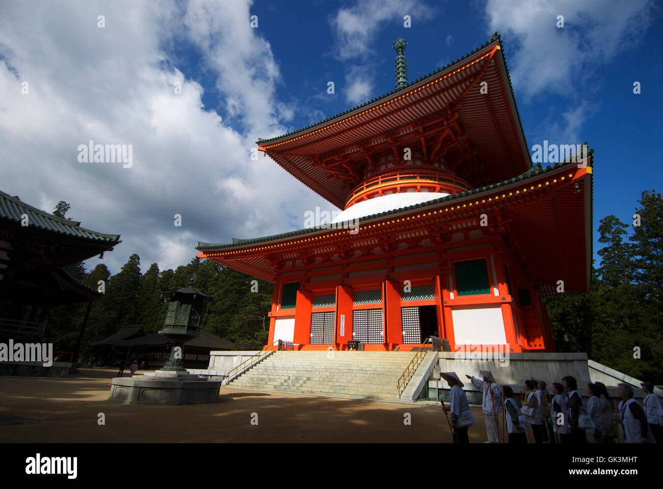 KÙyasan, Japan --- Pilgrims visit the sacred site of Danjo Garan ...