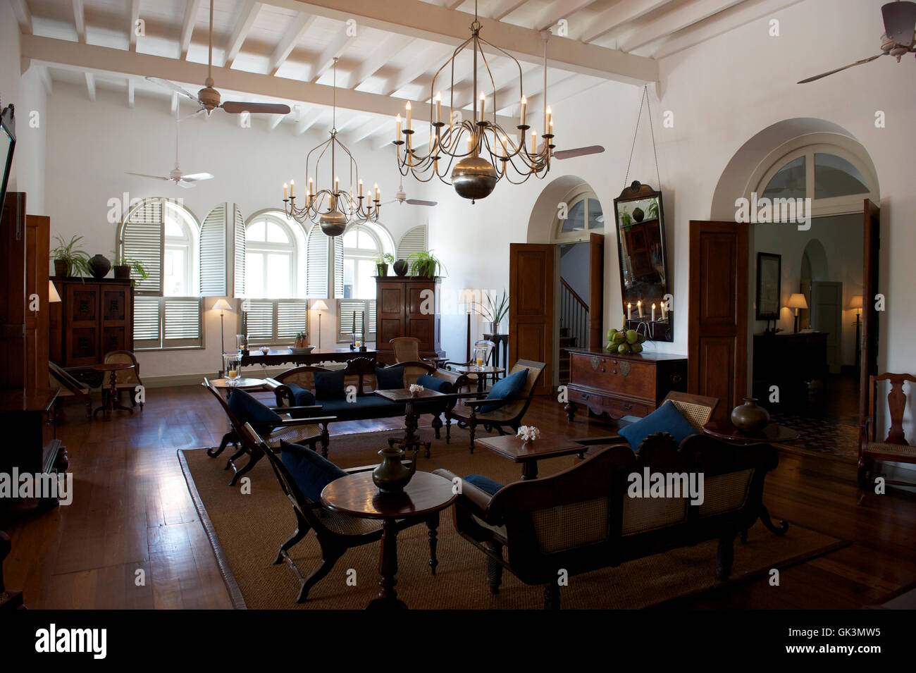 Sri Lanka --- Amangalla Hotel (formerly New Oriental) lobby, Galle, Sri ...