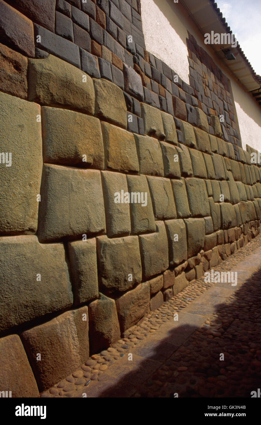 ca. 1980-1995, Cuzco, Peru --- Inca stonework remains commonplace among ...