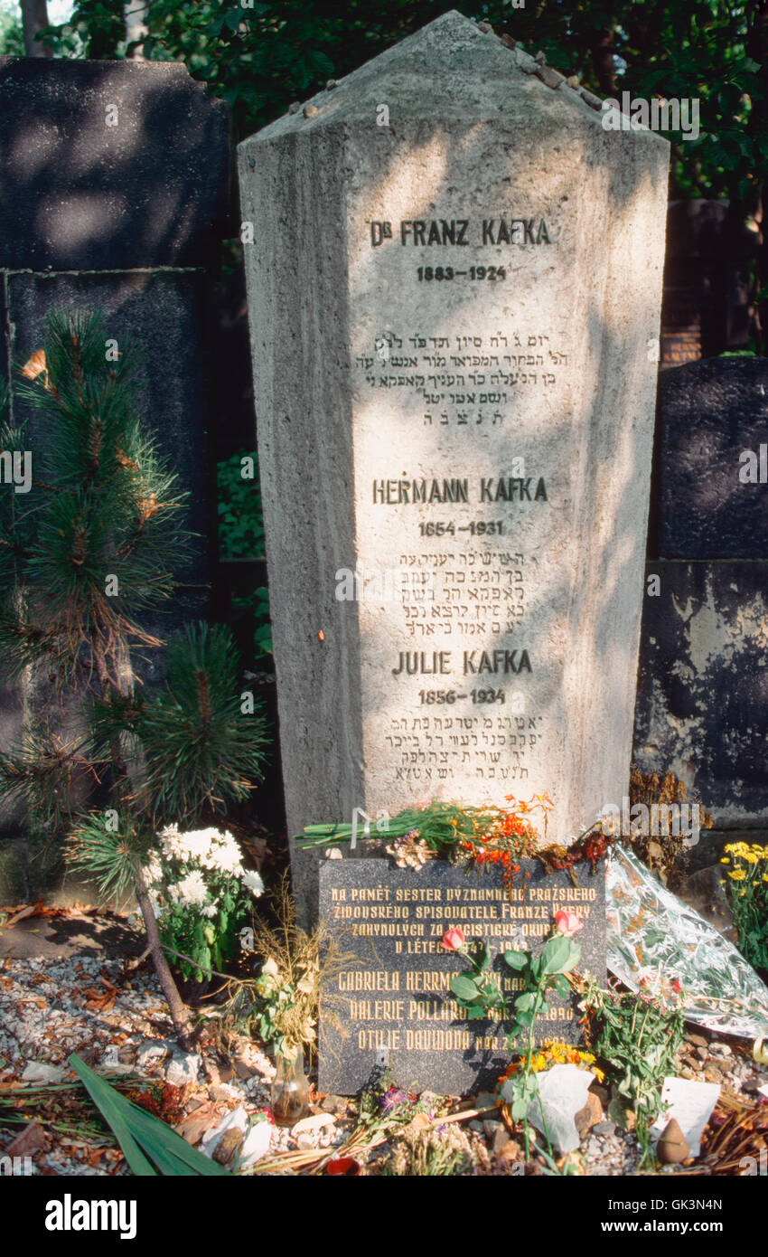 ca. 1980-1995, Prague, Czech Republic --- The grave of the Jewish ...