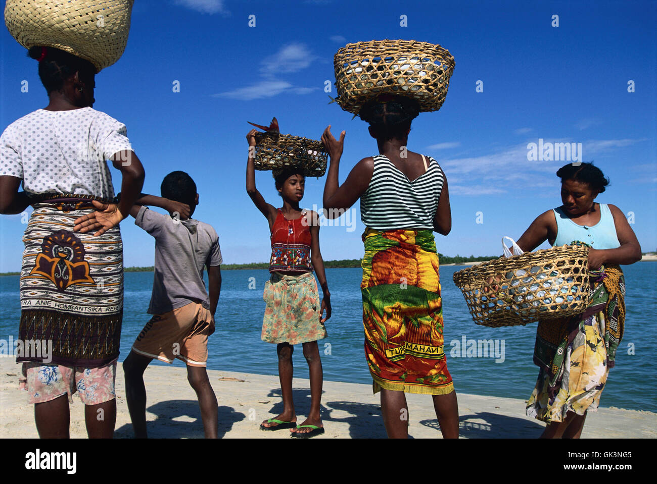 ca. 2000, Morondava, Madagascar --- Sakalava Women Wearing Colourful ...