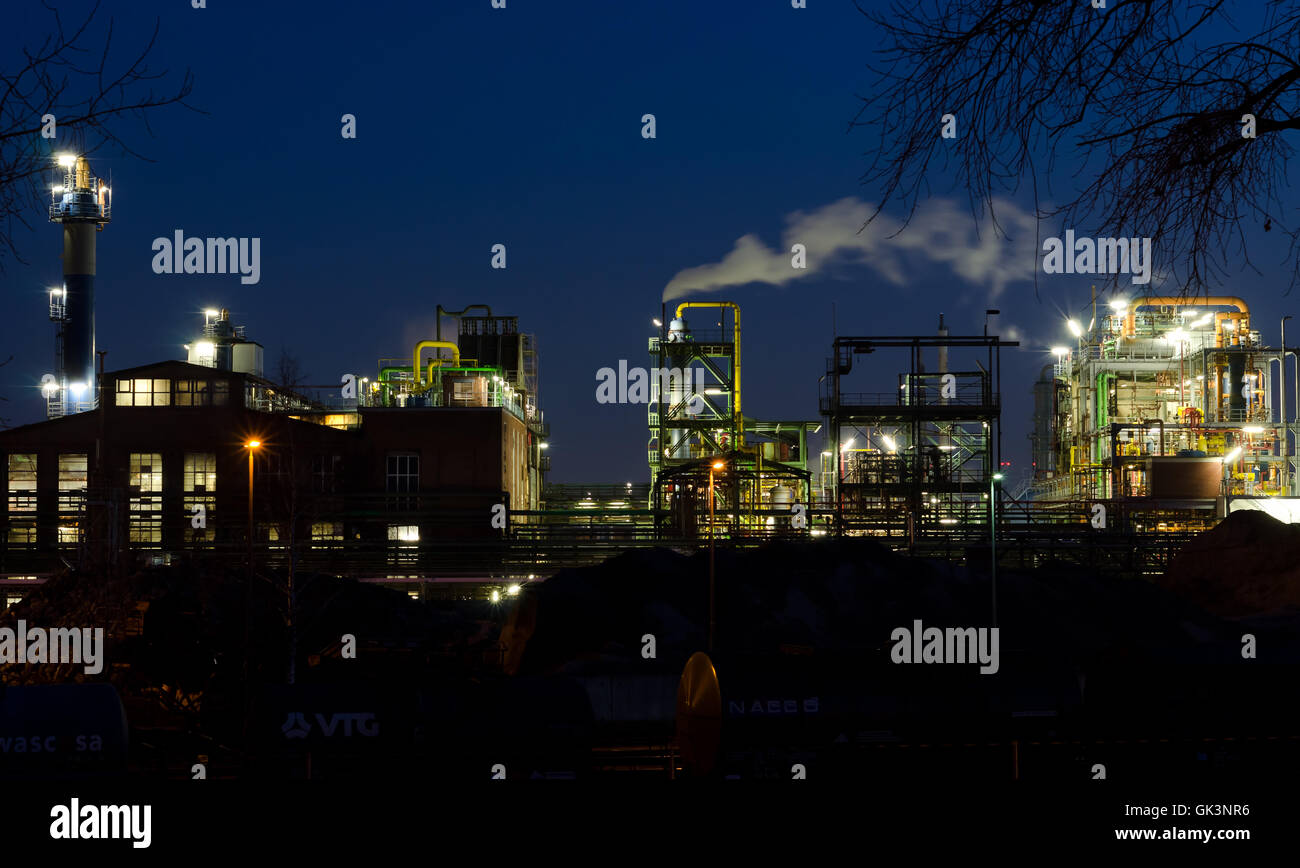 industry night photograph plant Stock Photo - Alamy
