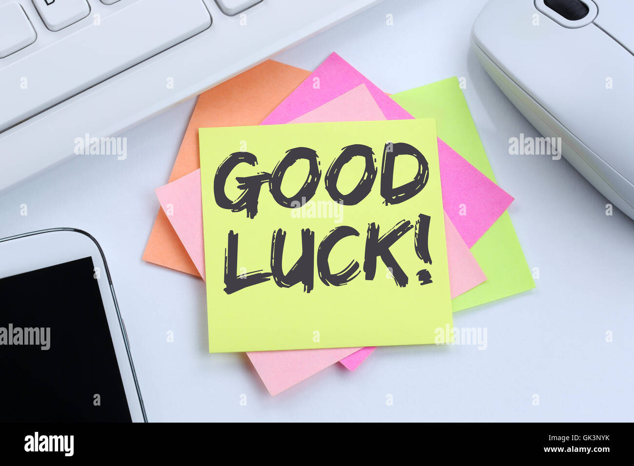 Good luck success successful test wish wishing desk computer keyboard ...
