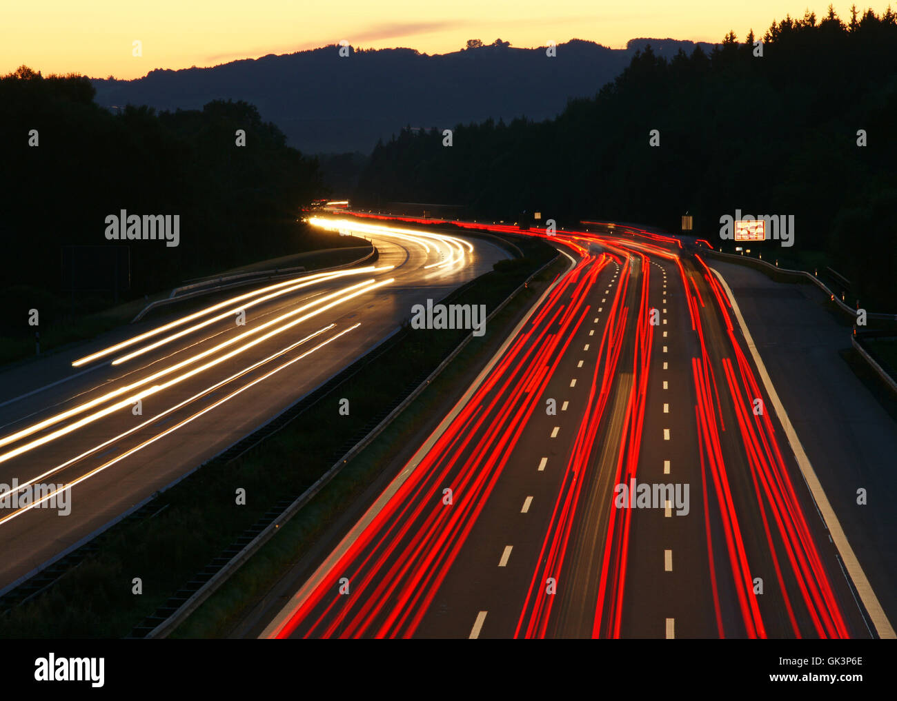 highway evening - motorway sunset Stock Photo - Alamy