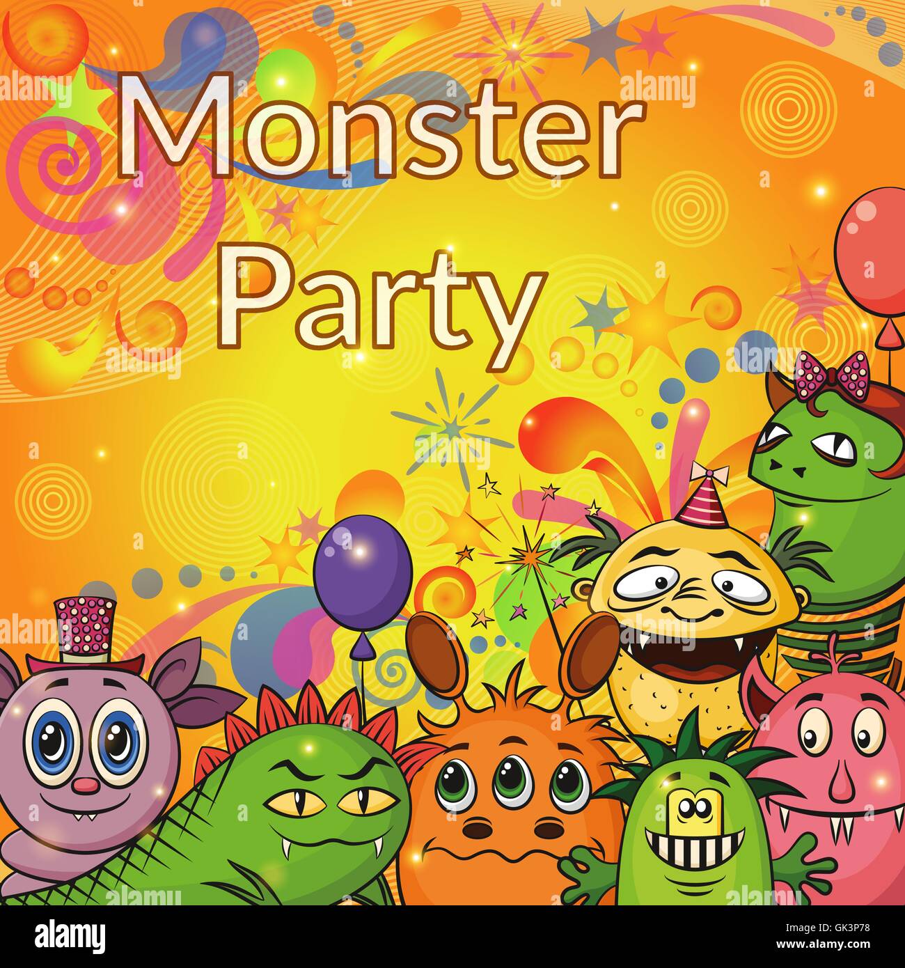 Cartoon Monsters Background Stock Vector Image & Art - Alamy