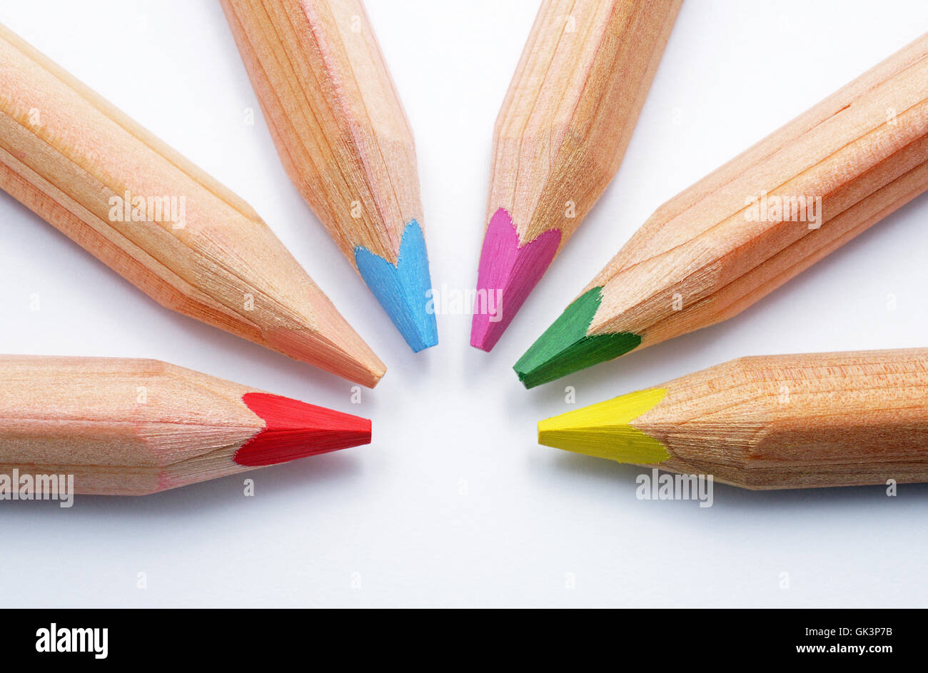 angular crayons - color Stock Photo - Alamy