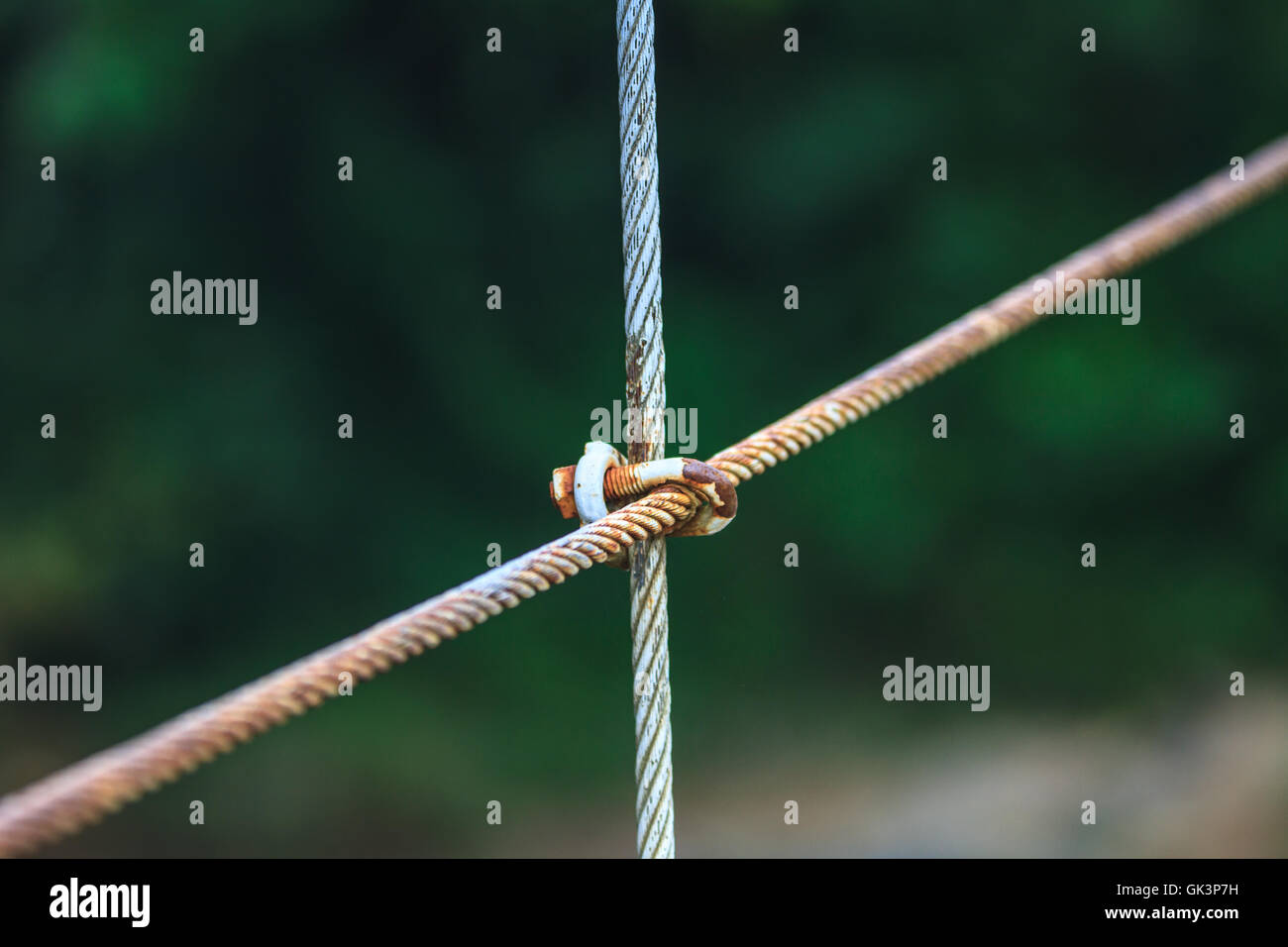 close up sling bridge, sling with u link, iron rope Stock Photo - Alamy