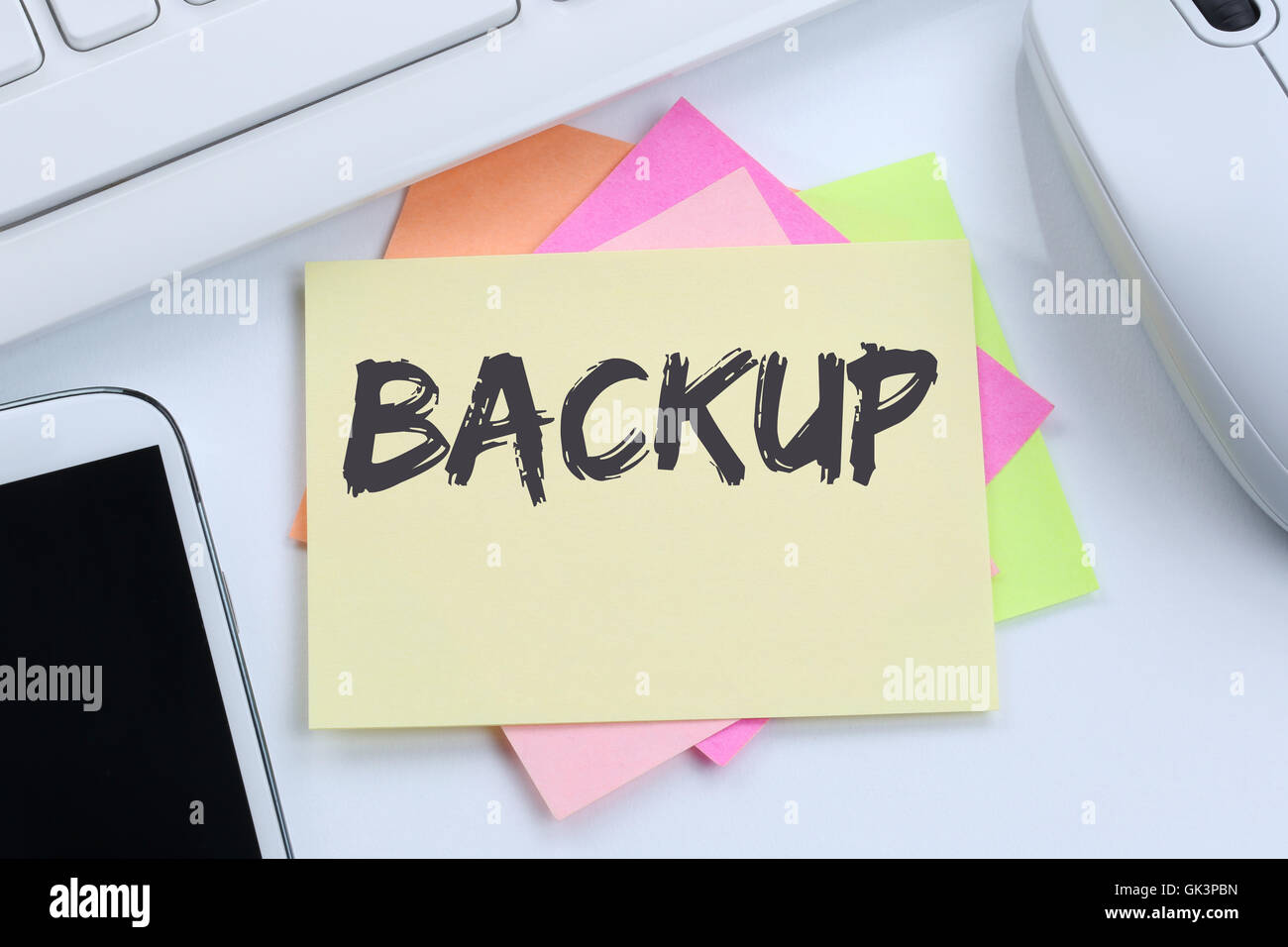 Backup save data on computer technology desk computer keyboard Stock ... Backup save data on computer technology desk computer keyboard Stock ...