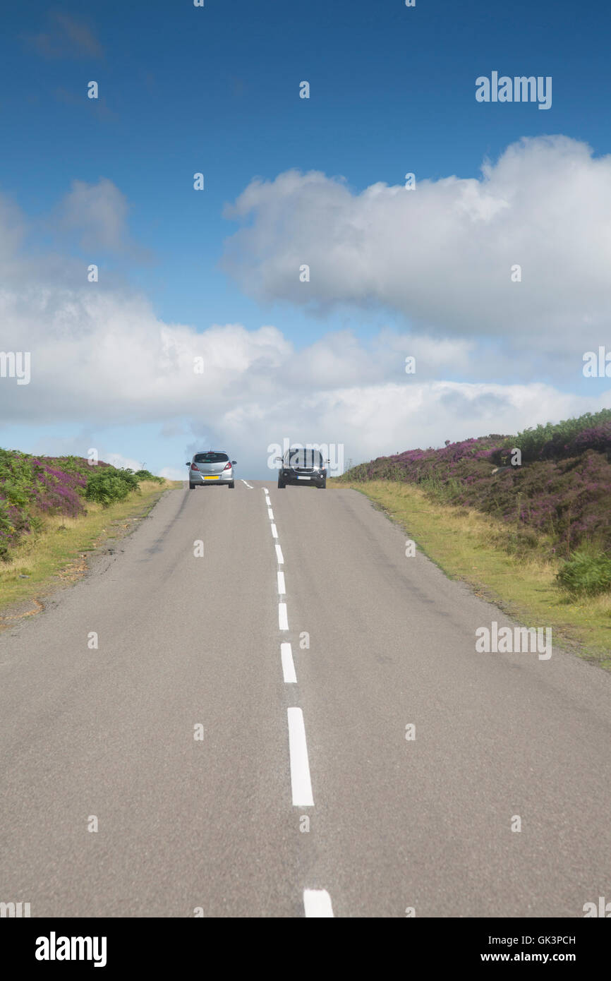 Cars on Road outside Hutton le Hole Village, North York Moors ...