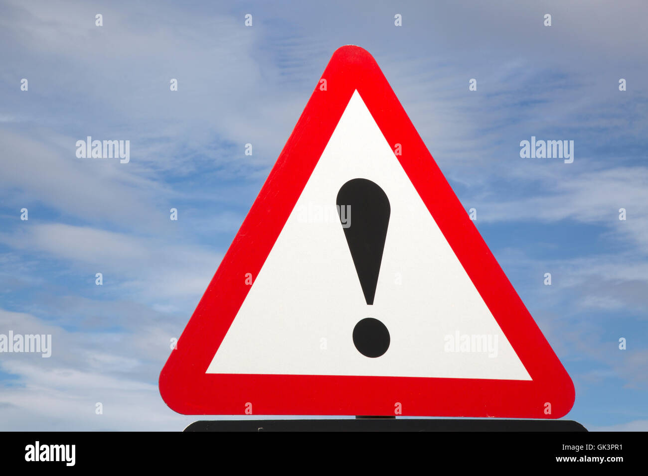 Exclamation Mark Traffic Warning Sign Stock Photo - Alamy