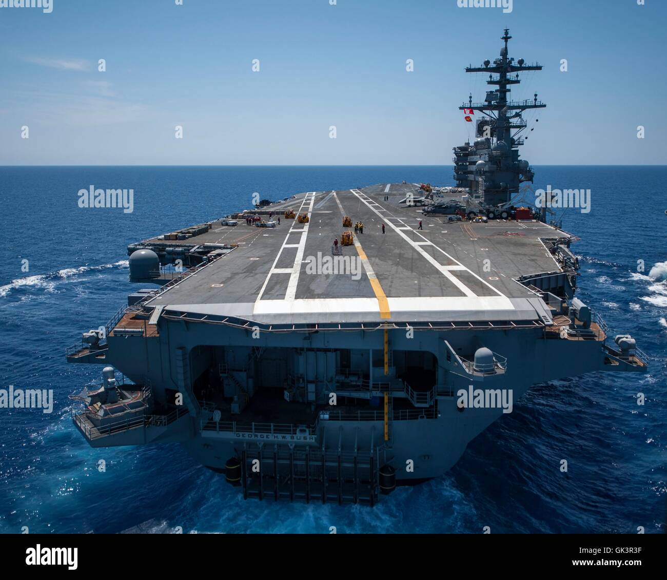 US Navy nuclear aircraft carrier USS George H.W. Bush underway ...