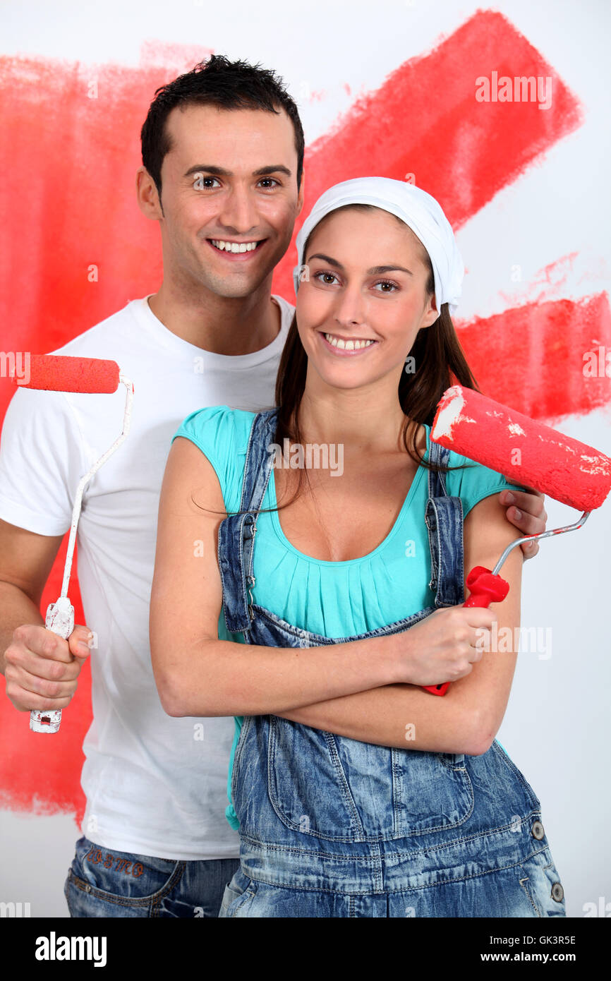 woman house building Stock Photo - Alamy