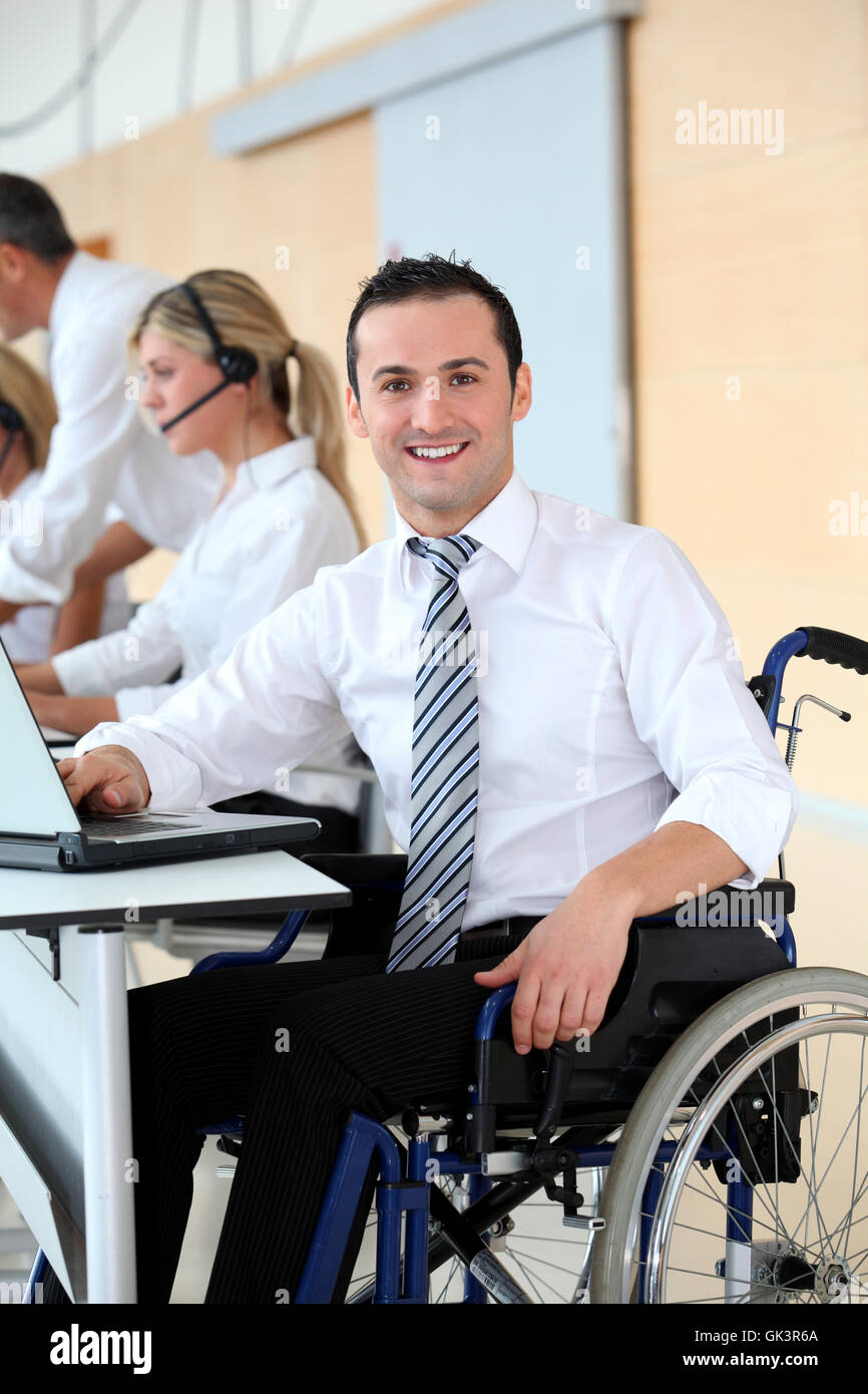 wheelchair office laptop Stock Photo - Alamy