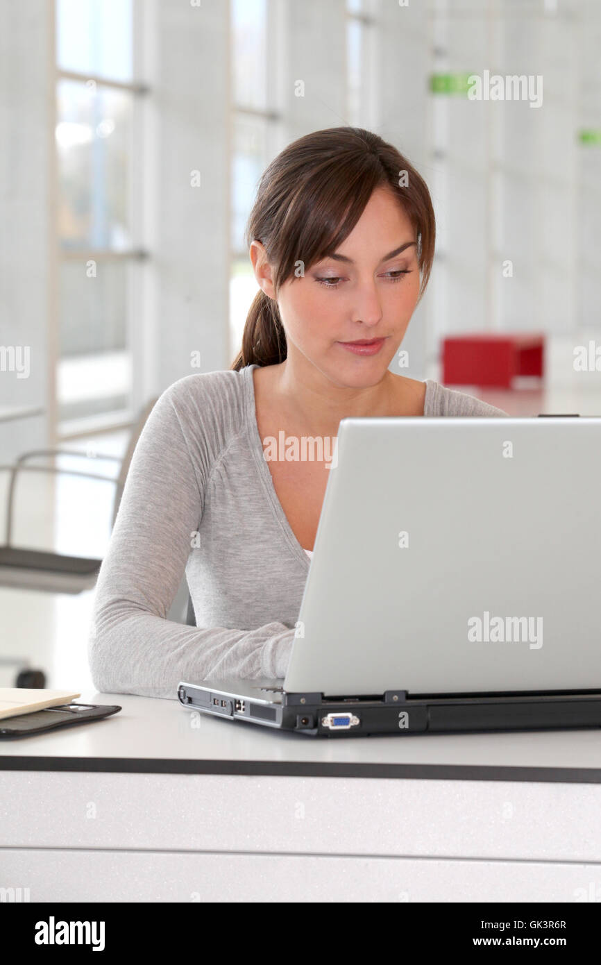 woman office laptop Stock Photo - Alamy